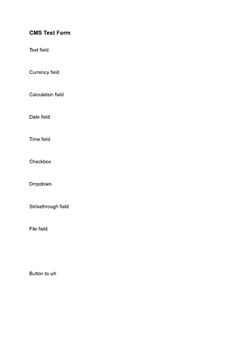 CMS Test Form CMS Test Form (Integrator)